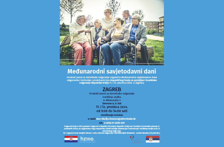HZMO organizira Međunarodne savjetodavne dane s predstavnicima ...